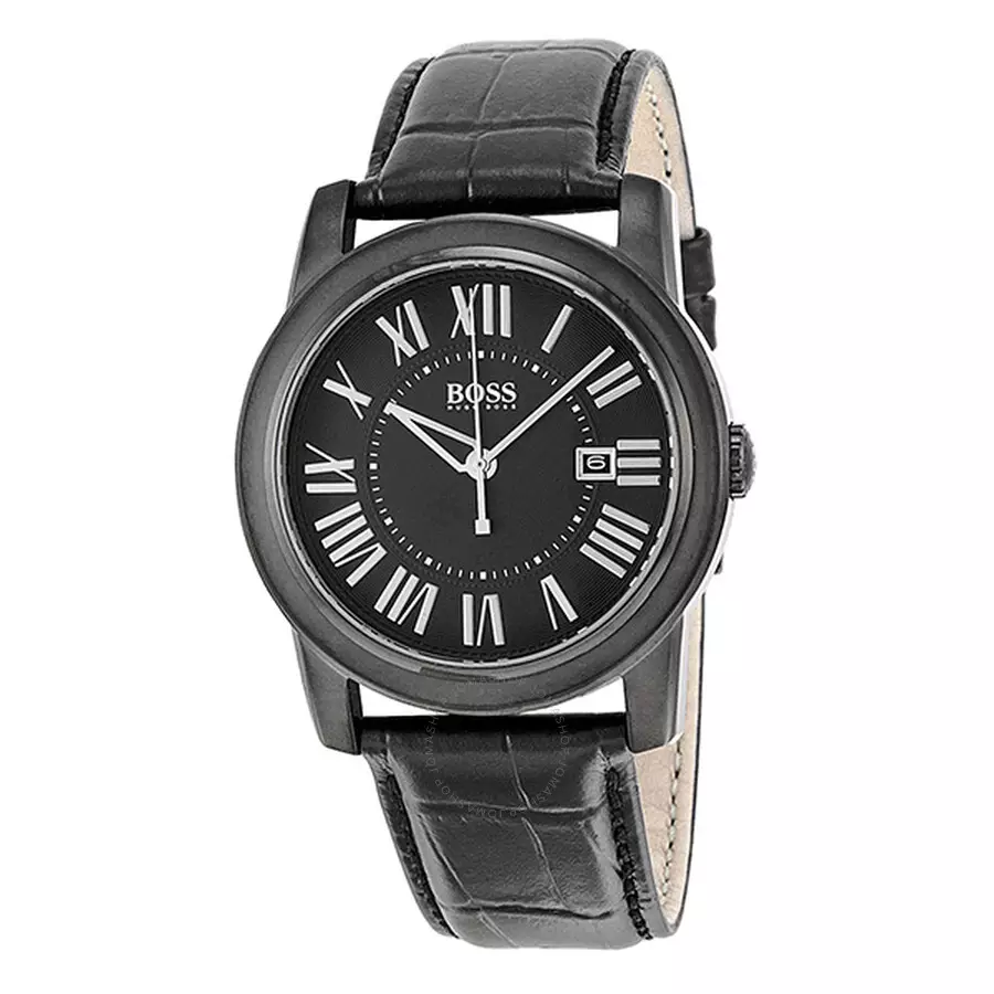 Jual Hugo Boss HUGO BOSS Black Dial Black Leather Men's Watch Original ...