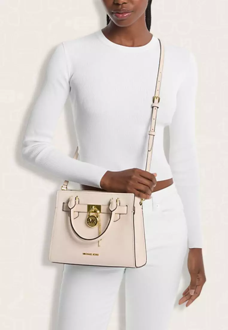 Jual Michael Kors Michael Kors Hamilton Small Leather Satchel Light Cream Original 2025 | ZALORA ...