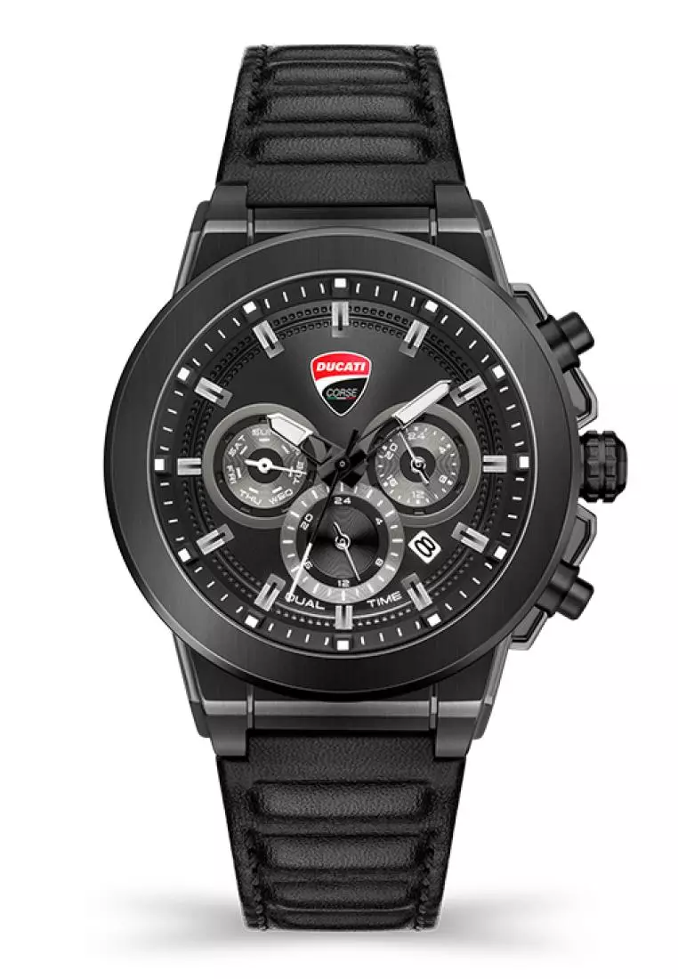 Buy Ducati Ducati Campione Black Leather Analog Quartz Watch For Men ...