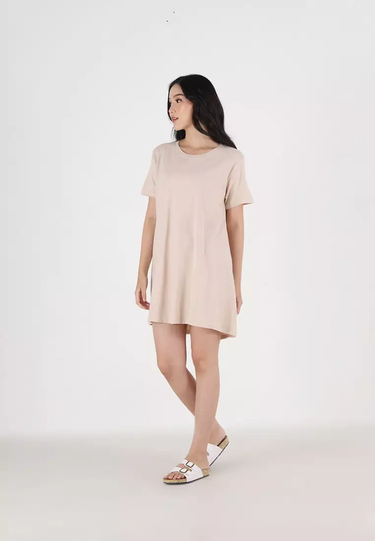 Jual Sorabel Sorabel - Dynamite Basic Dress Plain Tunic Midi Cream ...