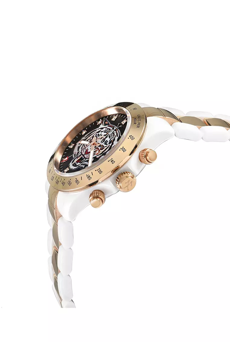 Buy ToyWatch Tiger Two-Tone Rose Gold White Unisex Watch TYCHMC27WHPG ...