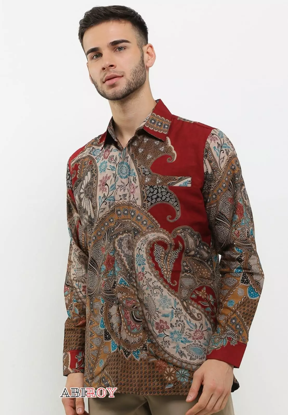Jual ABIROY Kemeja Batik Pria Premium Slimfit Elegant Modern Lengan ...