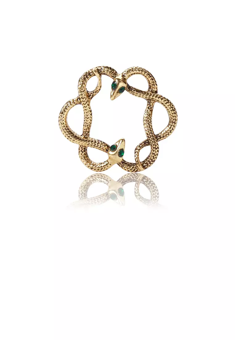 Buy Zafiti Fashion Personality Plated Gold Double Snake Hollow ...