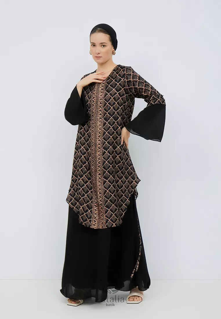 Jual Catalia Batik Batik Dress Shireen Series - Midnight Black Original ...
