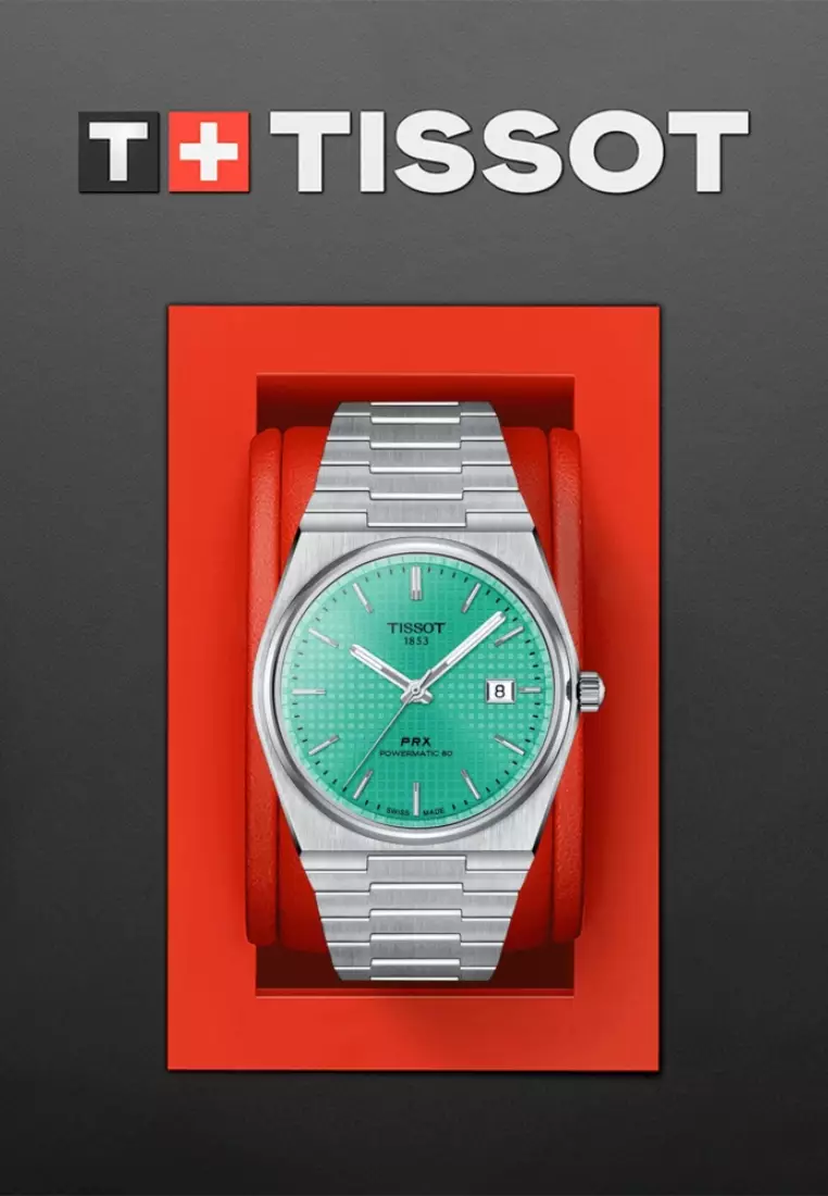 Buy TISSOT Tissot PRX Powermatic 80 40mm Light Green Dial Stainless ...