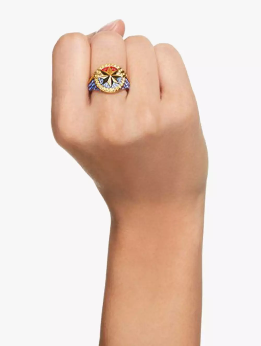 Jual Swarovski Marvel Captain Marvel Ring, Multicolored, Gold-Tone ...