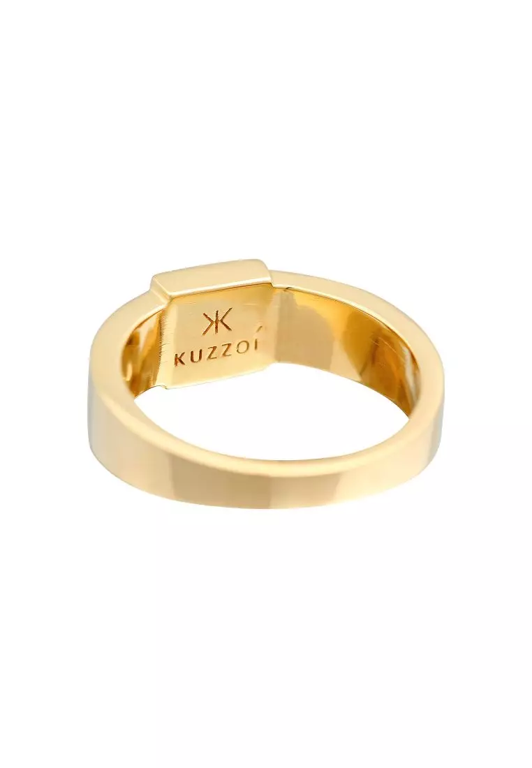 Buy Kuzzoi Ring Men Solitaire Pyramid Solid with Onyx Gemstone in 925 ...