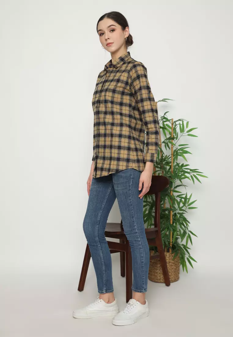 Jual PURICIA PURICIA - BLOUSE FYNEEN RUST Warna COKLAT Original 2024 ...