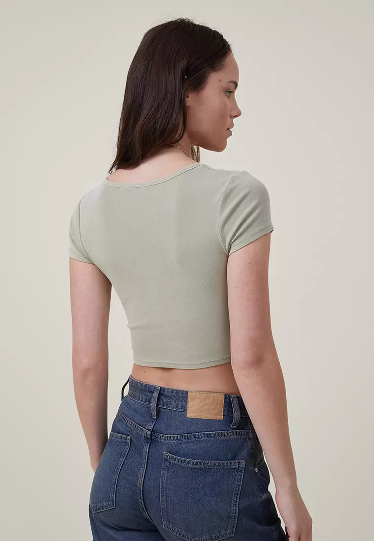 Buy Cotton On Madison Scoop Micro Crop Tee 2024 Online | ZALORA Singapore