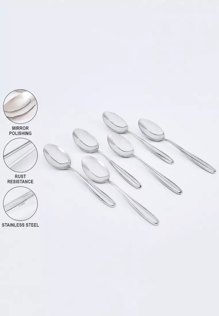 Buy Newage 6 Pcs Stainless Steel New Sigma Dessert Spoon Online ...