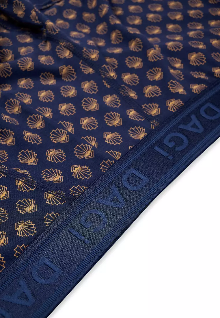 Buy DAGİ 3-Pack Navy Basic Boxer, Geometric Printed, Short Leg ...