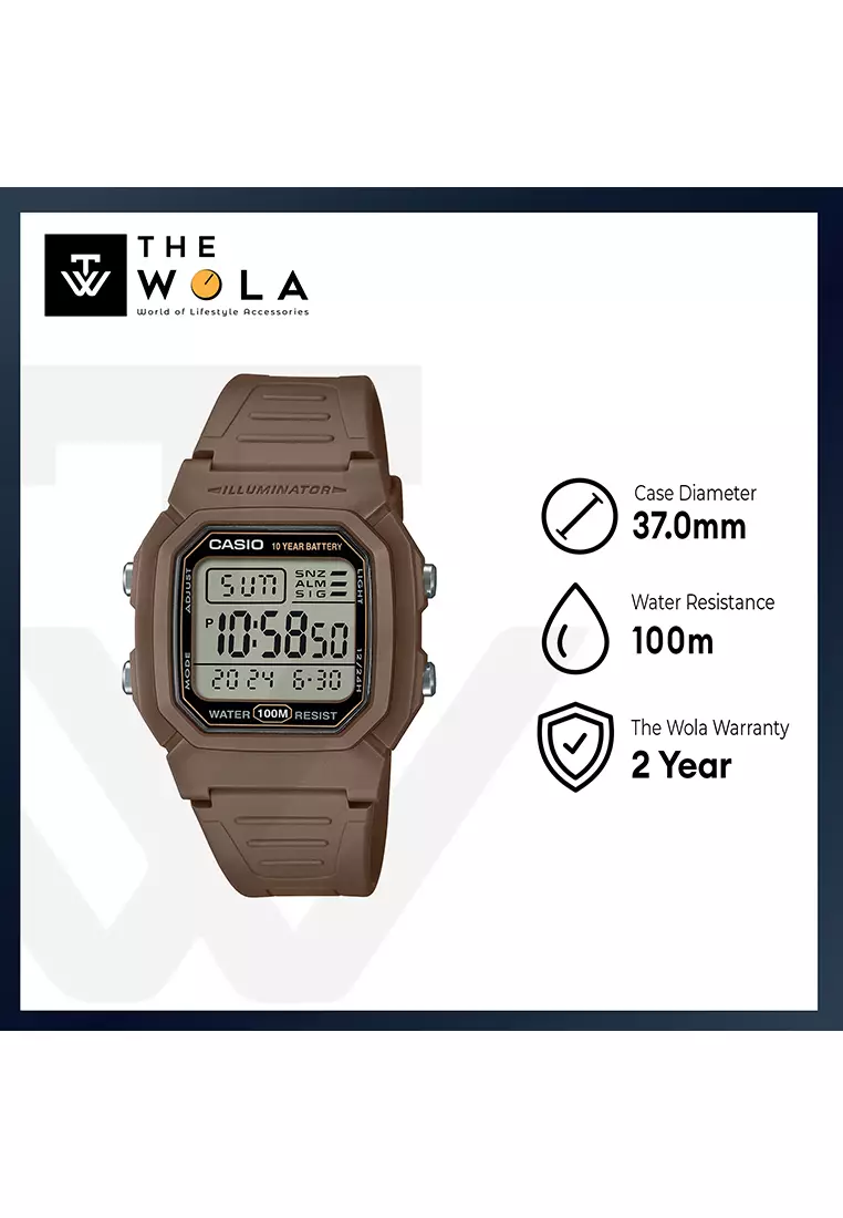 Casio Men Digital Sport Watch W-800H-5AV Brown Resin Strap 2025 | Buy Casio Online | ZALORA Hong ...
