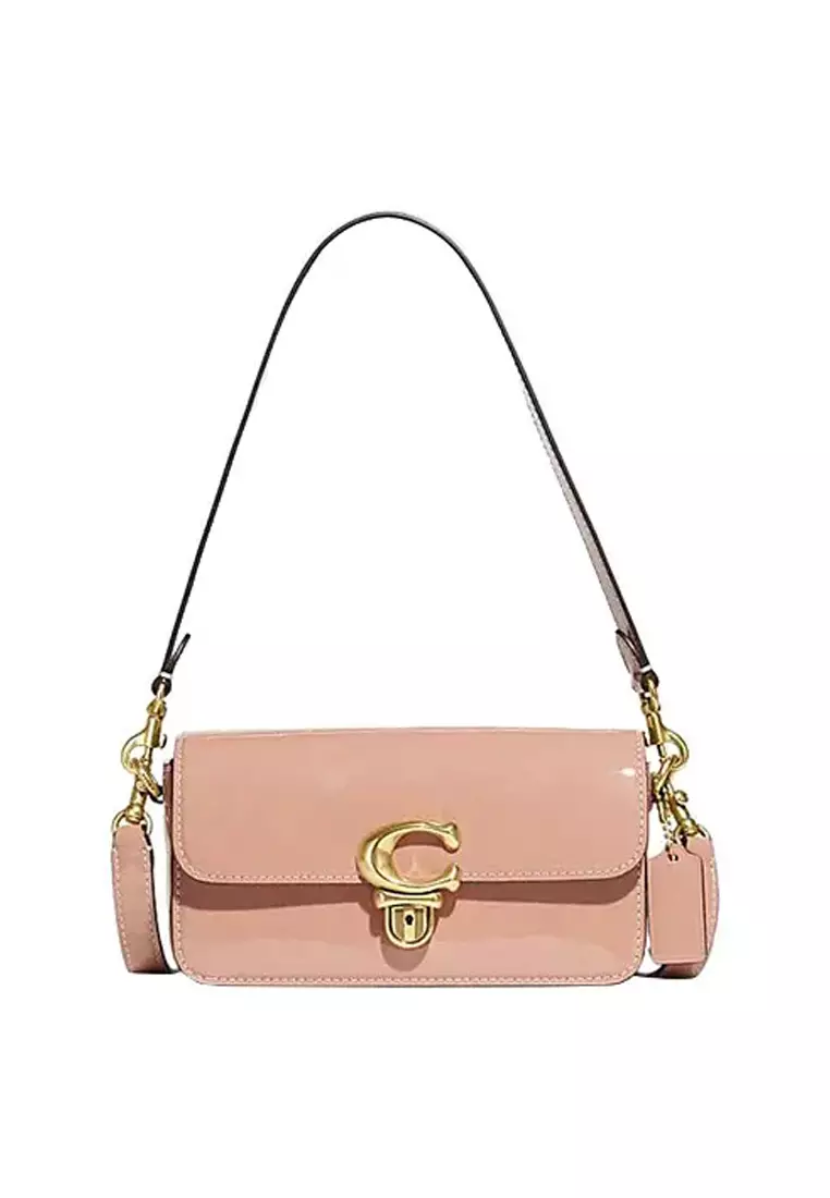 Buy COACH COACH STUDIO Women's Nude Pink Classic Letter Buckle Handbag ...