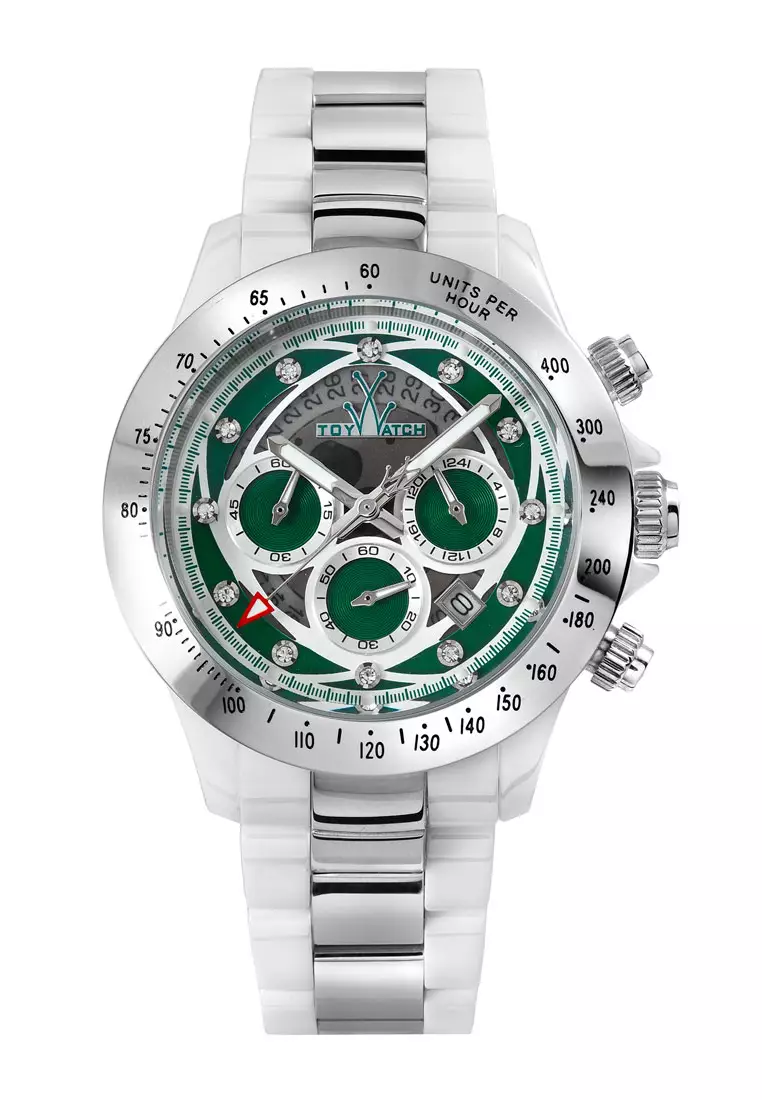 Buy ToyWatch Heavy Metal Chronograph Two-Tone Silver White Unisex Watch ...