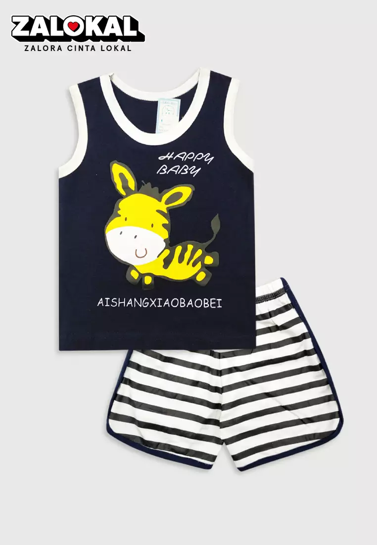 Jual WAKAKIDS Wakakids Setelan Bayi Anak Singlet Muniko Pants Giraffe ...