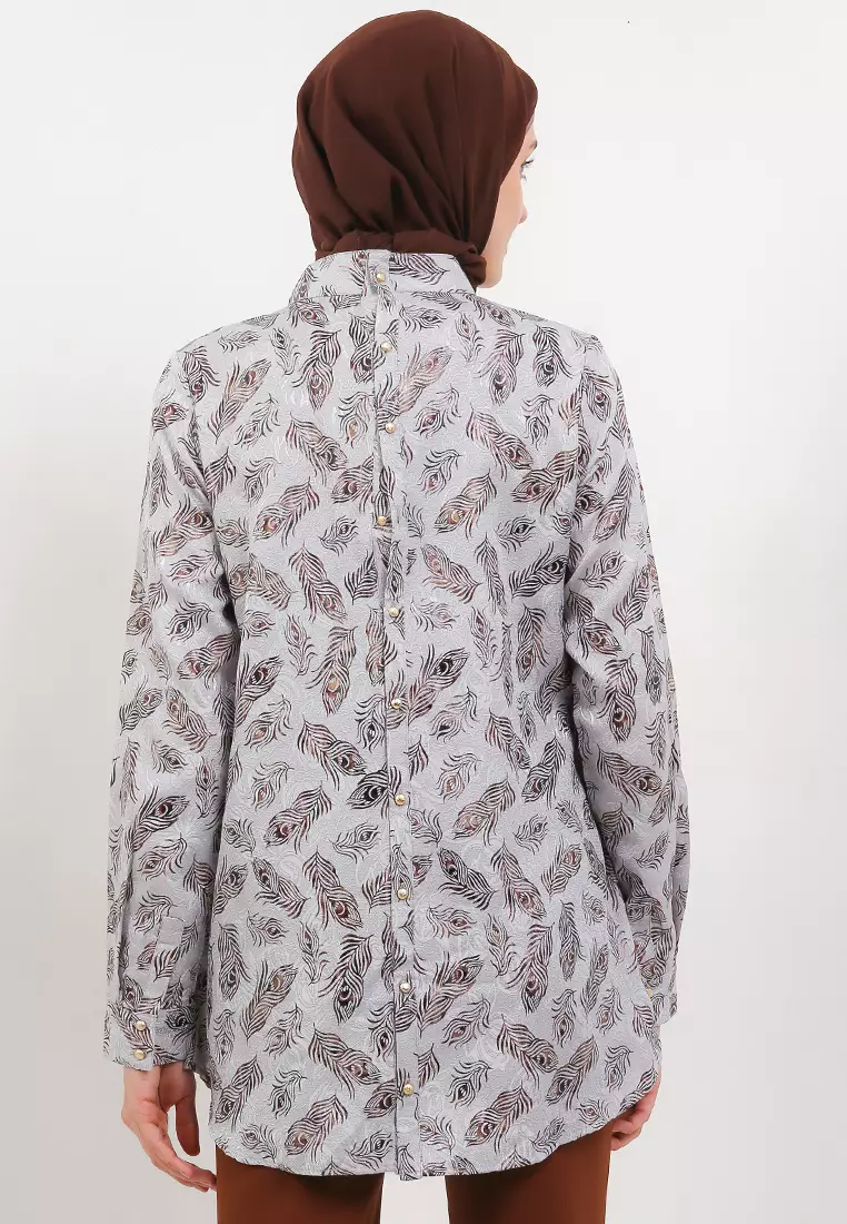 Jual AZZAR Abiona Assymetrical Blouse In Grey Original 2026 | ZALORA ...