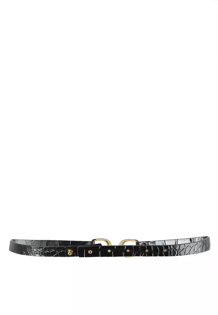 Buy & Other Stories Croc Leather Buckle Belt 2024 Online | ZALORA ...