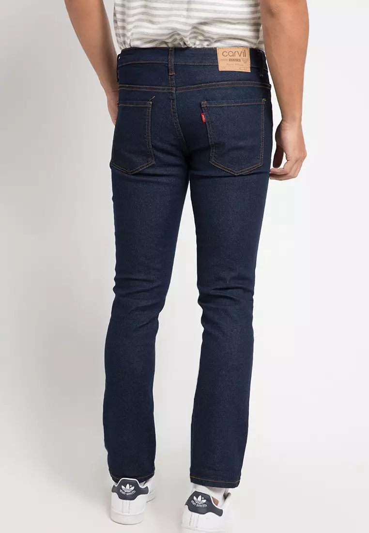 Jual Carvil Carvil Jeans Pria Kazu-10 Dark Blue Original 2025 | ZALORA ...