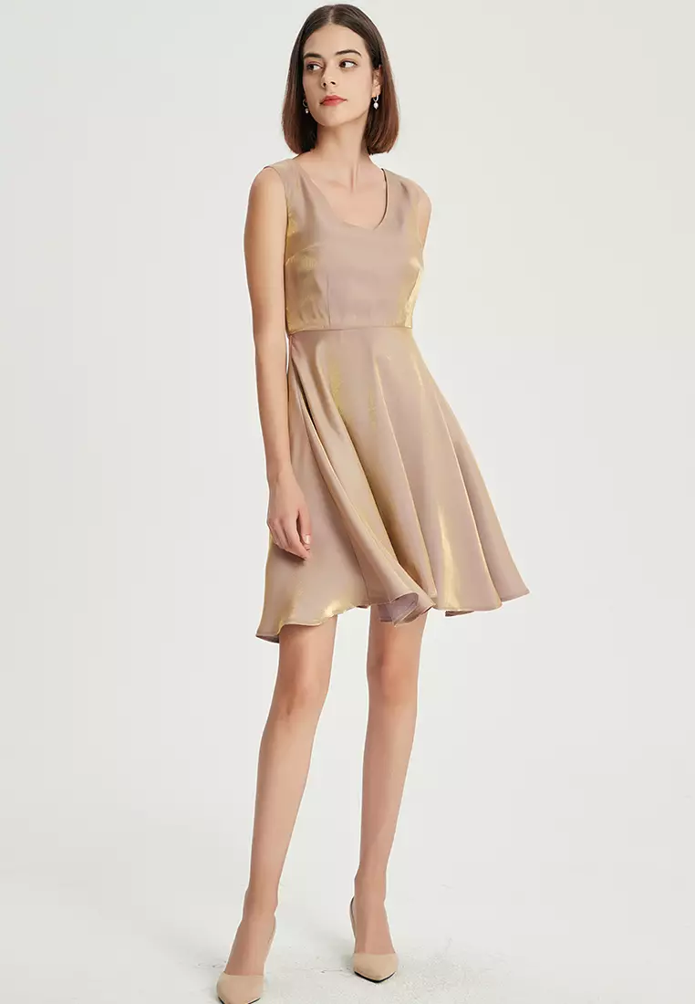 Buy Sunnydaysweety V-neck color-changing glazed satin evening party one ...