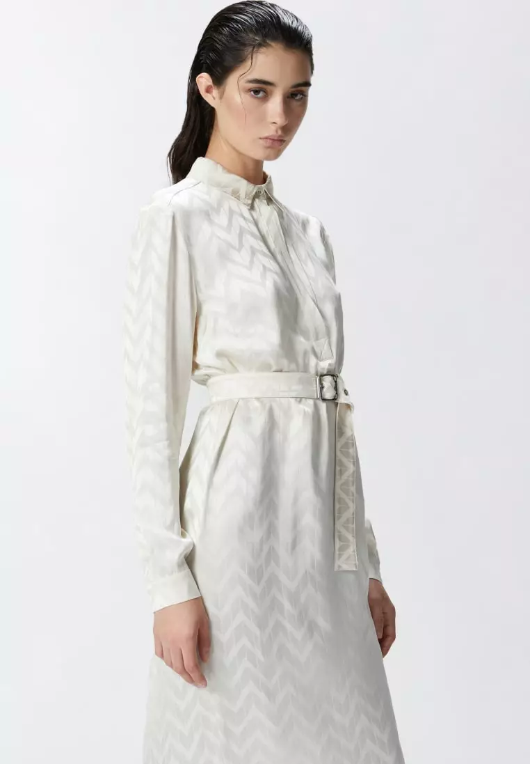 Buy Pinko Jacquard satin shirt dress 2026 Online | ZALORA