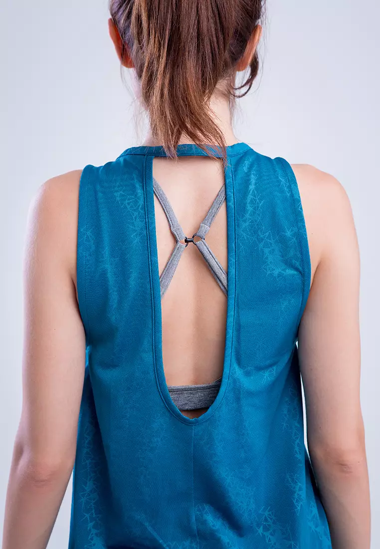 Buy AMNIG Women Aerial Open Back Tank Top (Blue Coral) 2025 Online | ZALORA