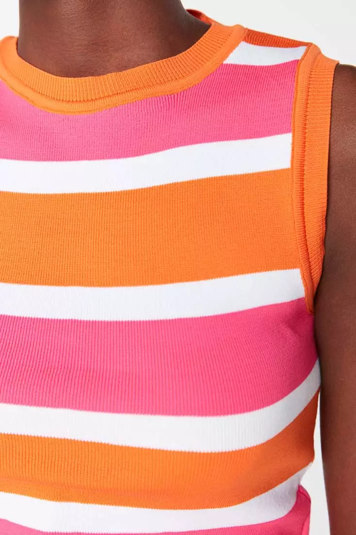 Buy Trendyol Colorblock Stripe Knit Top 2025 Online | ZALORA
