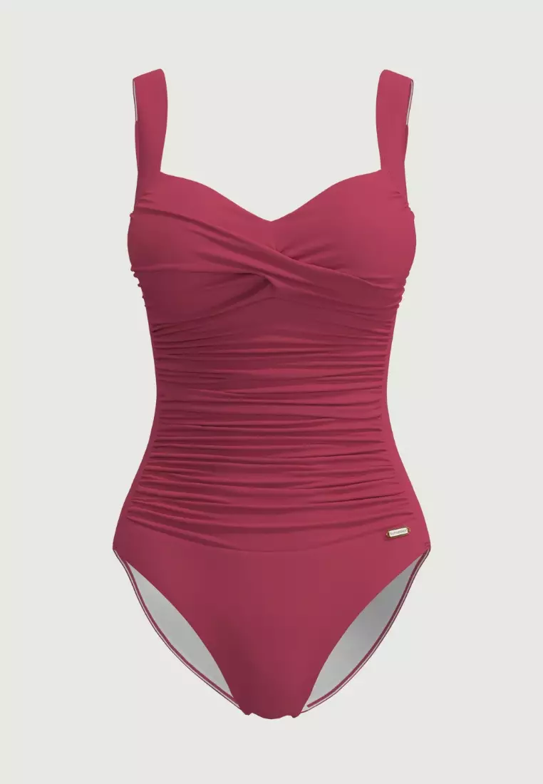 Buy Sunseeker Core Solid Sangria Plus Cup Twist Front Onepiece 2025 ...