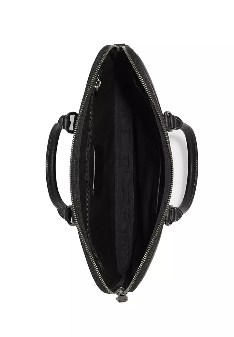 Coach Coach Liam Compact Brief In Signature Canvas Charcoal CJ630 2024 ...