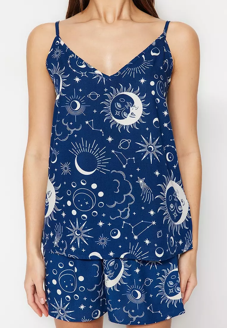 Buy Trendyol Galaxy Singlet and Shorts Pajama Set 2025 Online | ZALORA ...