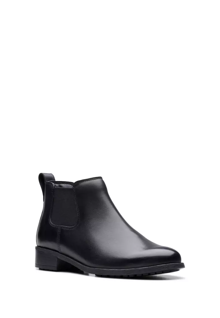 Buy Clarks Womens Havisham Top Ankle Boots - Black Leather Online ...