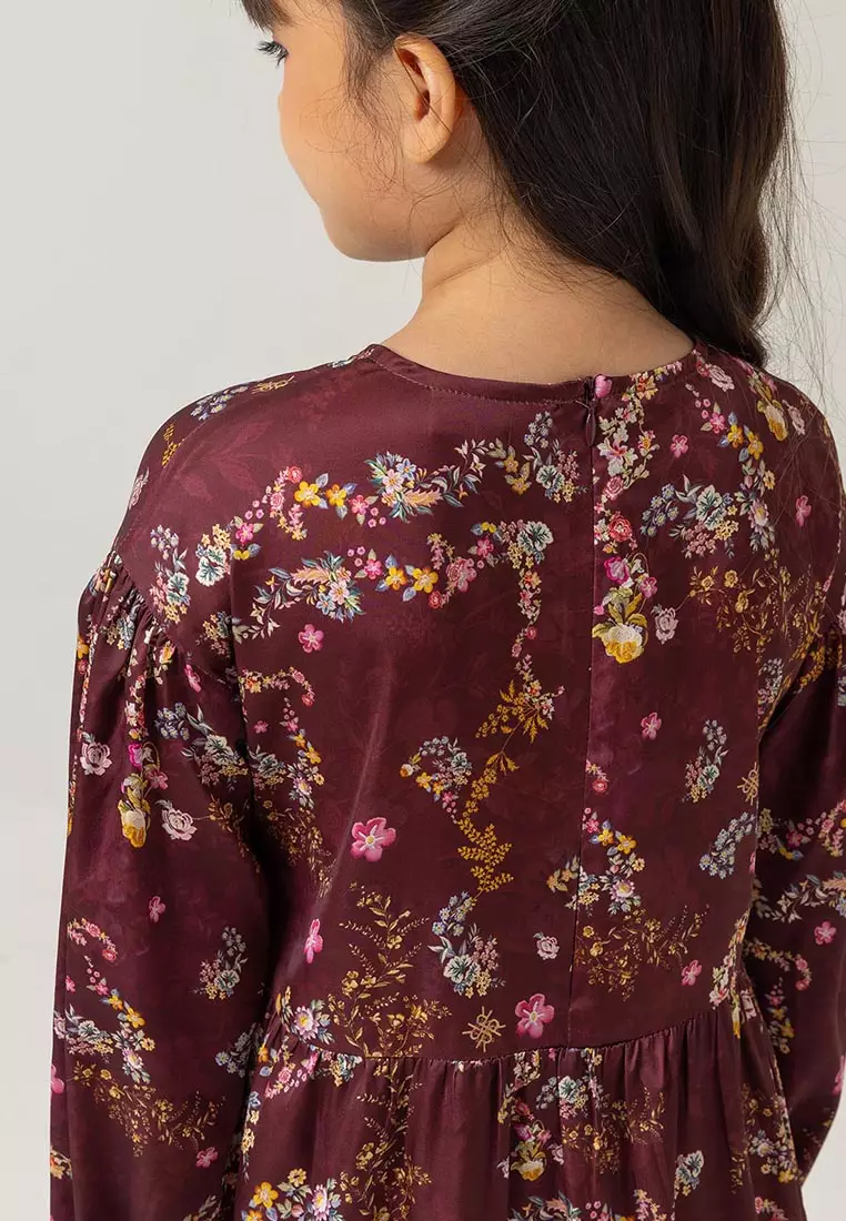 Jual Riamiranda Ria Miranda Burgundy Hara Dress Girl Original 2025 ...