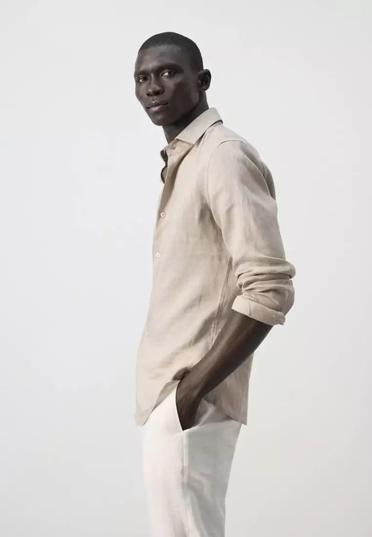 Buy MANGO Man 100% Linen Slim-Fit Shirt 2026 Online | ZALORA