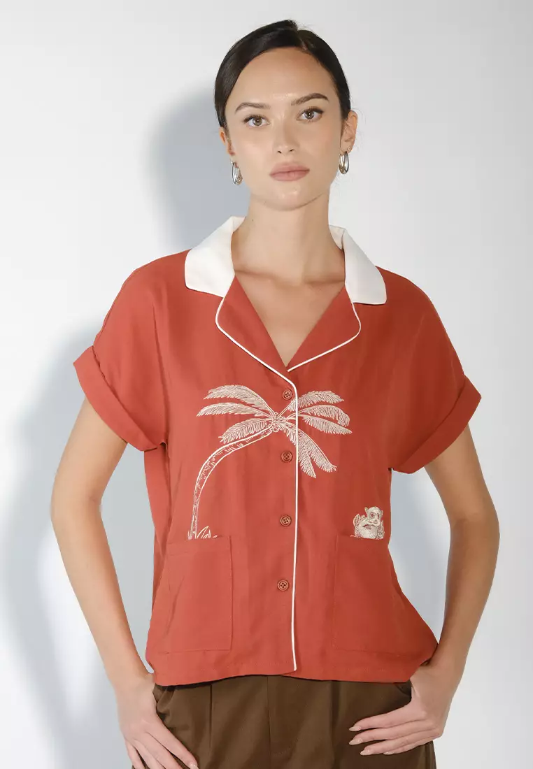 Buy Plains & Prints Sari- Sari Caliraya Short Sleeve Top 2025 Online | ZALORA Philippines