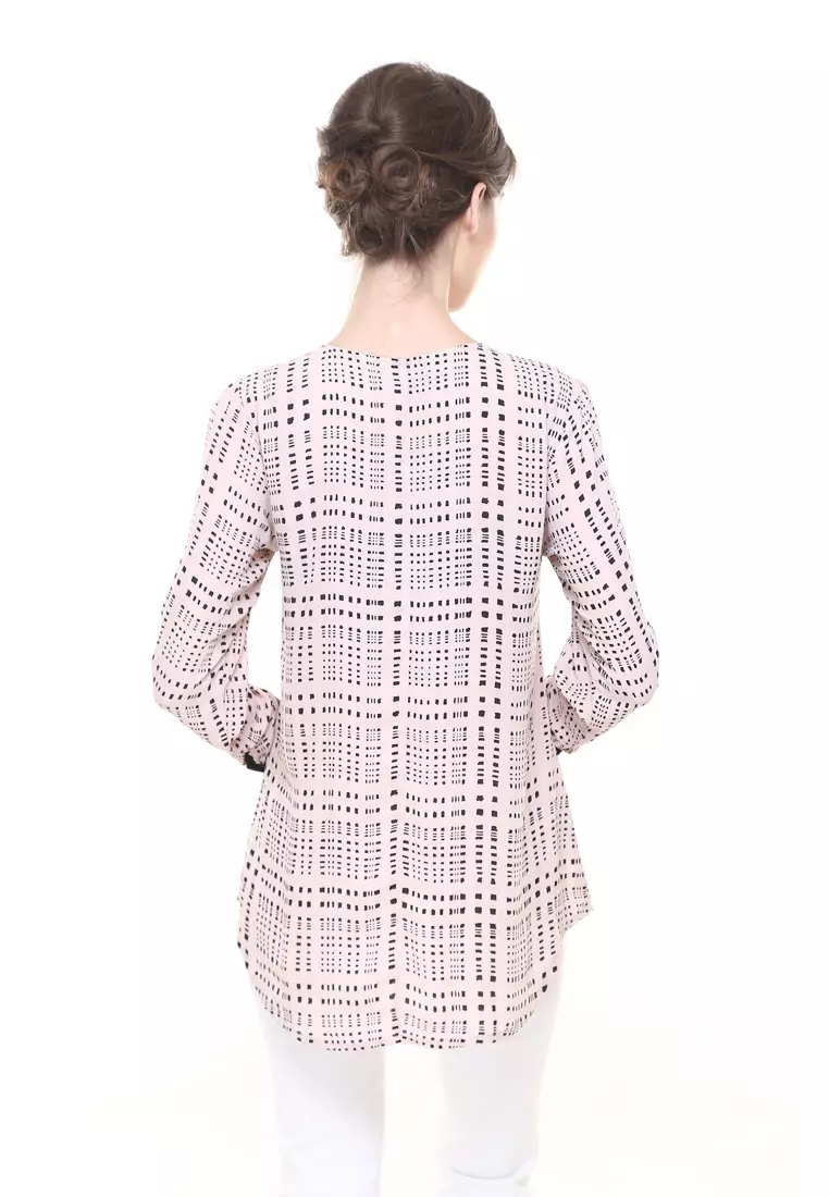 Buy Rina Nichie Basic Elle Printed Chiffon Crepe Top Online | ZALORA ...