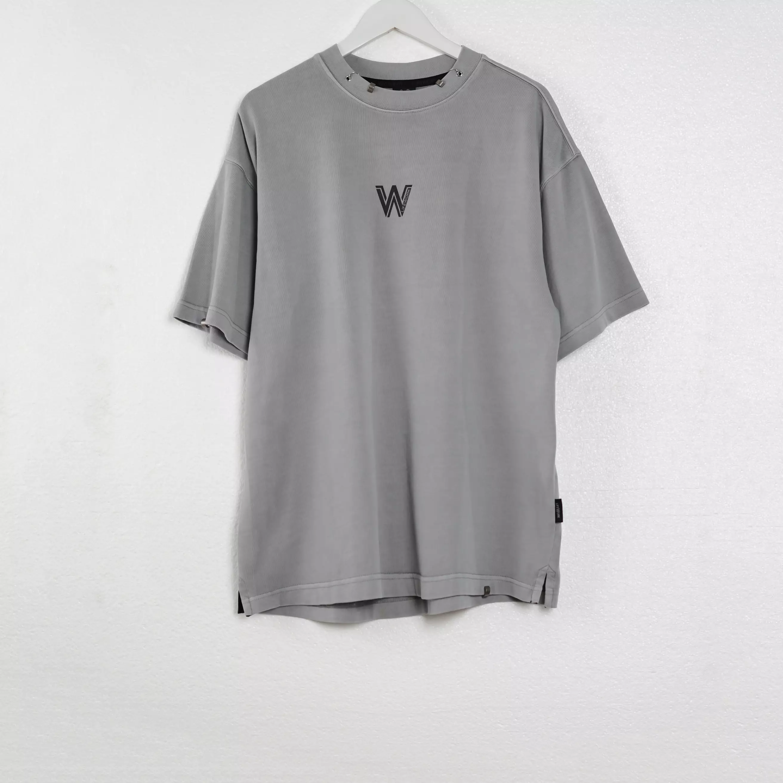 Jual LIFEWORK Kaos LIFE WORK W CENTER COLLAR PIERCING LIGHT GREY TSHIRT ...