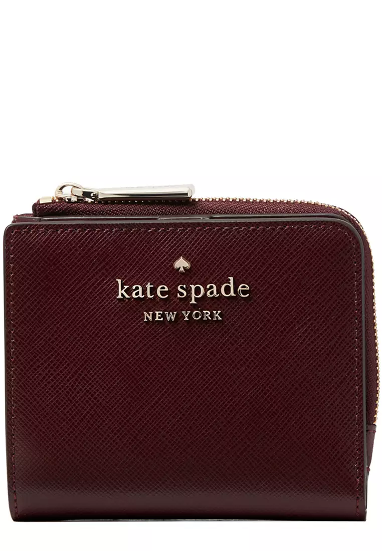 Buy Kate Spade Staci Small L-Zip Bifold Wallet - Cherrywood WLR00143 ...