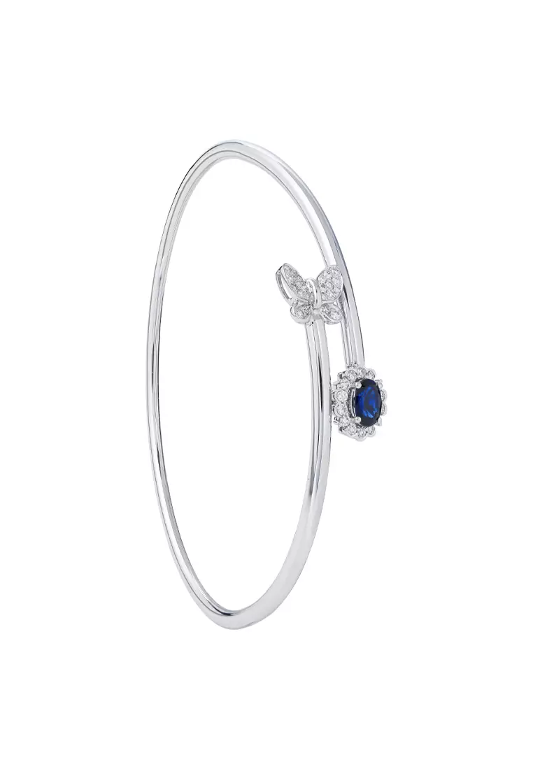 Buy TOMEI TOMEI Sapphire Diamond Bangle, White Gold 750 Online | ZALORA ...