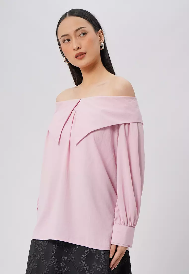 Jual Executive Puff Sleeves Off Shoulder Blouse Original 2025 | ZALORA Indonesia