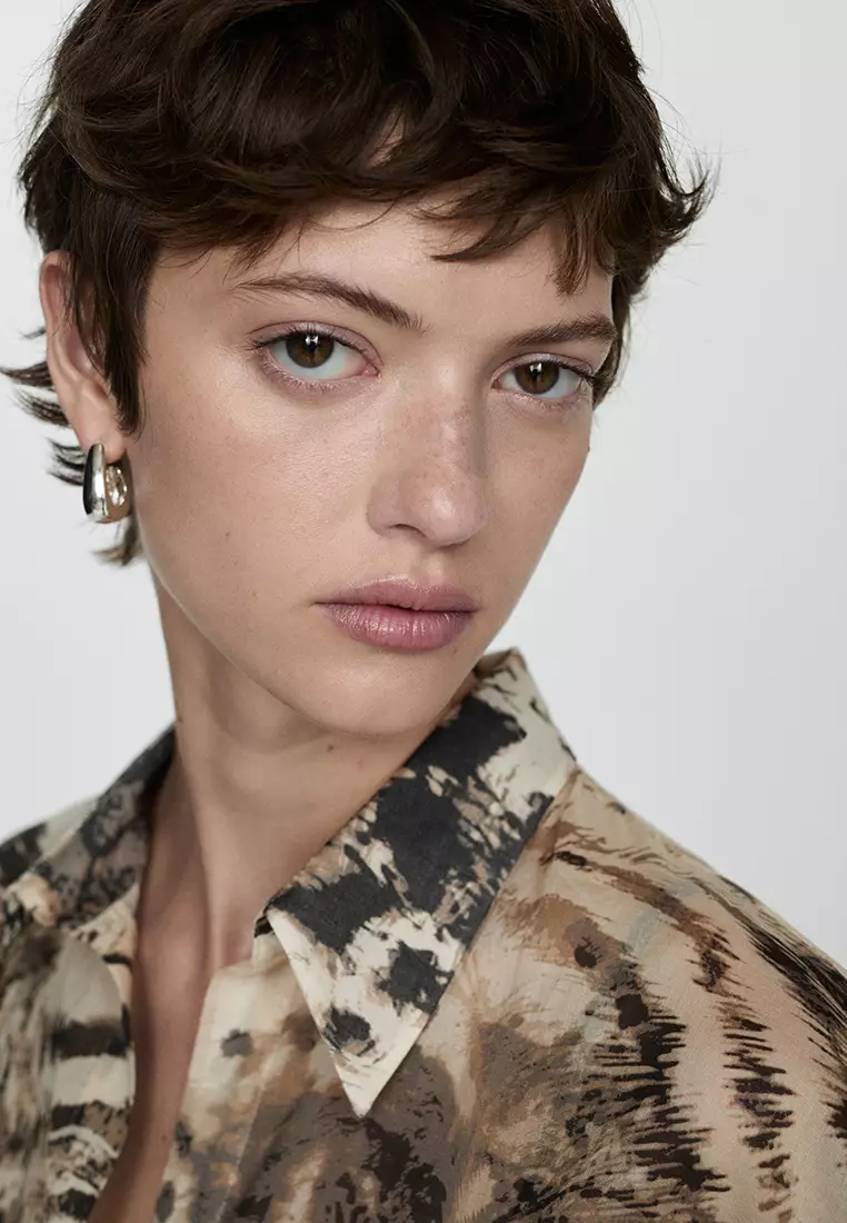 Jual Mango Semi-Transparent Animal Print Shirt Original 2024 | ZALORA ...