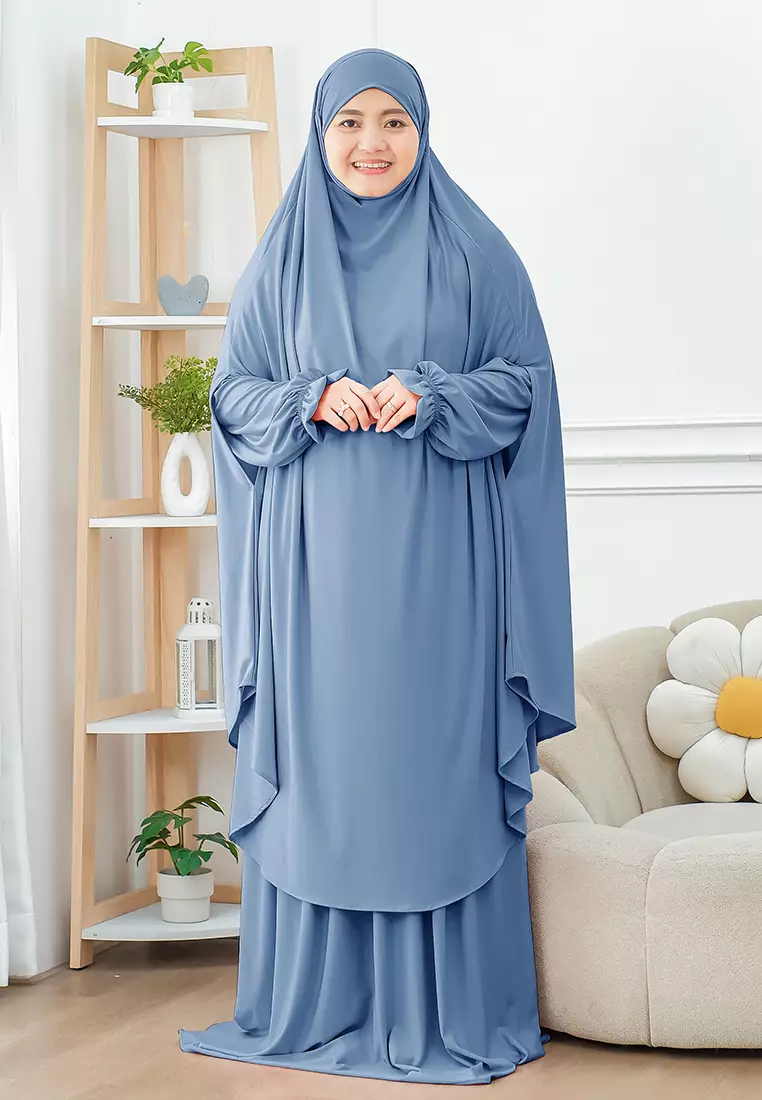 Jual COTTON BEE Wafa French Khimar Set | One Set Dress Abaya Syari ...