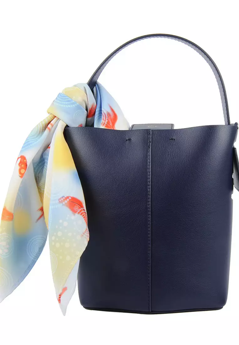 Buy RO Bags Terranova Felucca Mini Top Handle Bucket Bag in Navy/Light ...