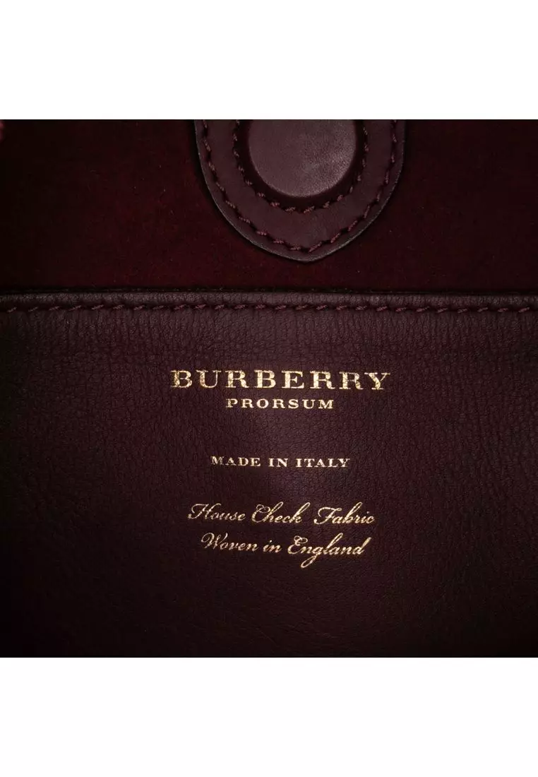 Buy Burberry Pre-Loved Burberry House Check Canvas And Suede Fringe ...