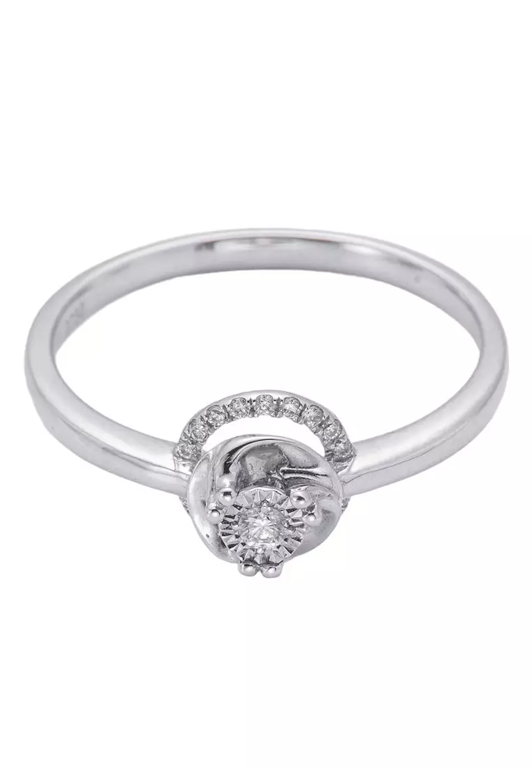 Buy LITZ LITZ 18K White Gold Diamond Ring SJ-RD25858S-015-1 Online ...