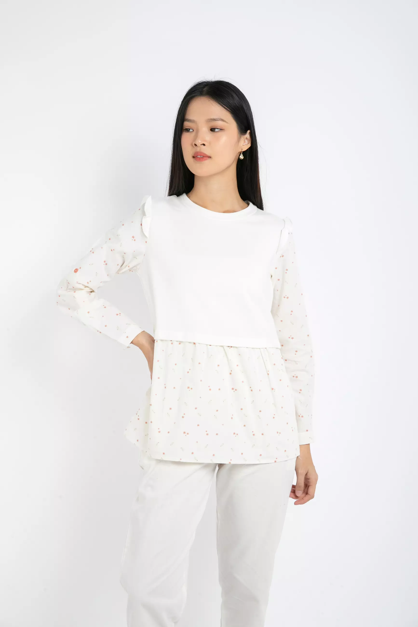 Jual ULTRAVIOLET Ultraviolet Sweet Mix Knit Top 827 Ivory x Almond ...