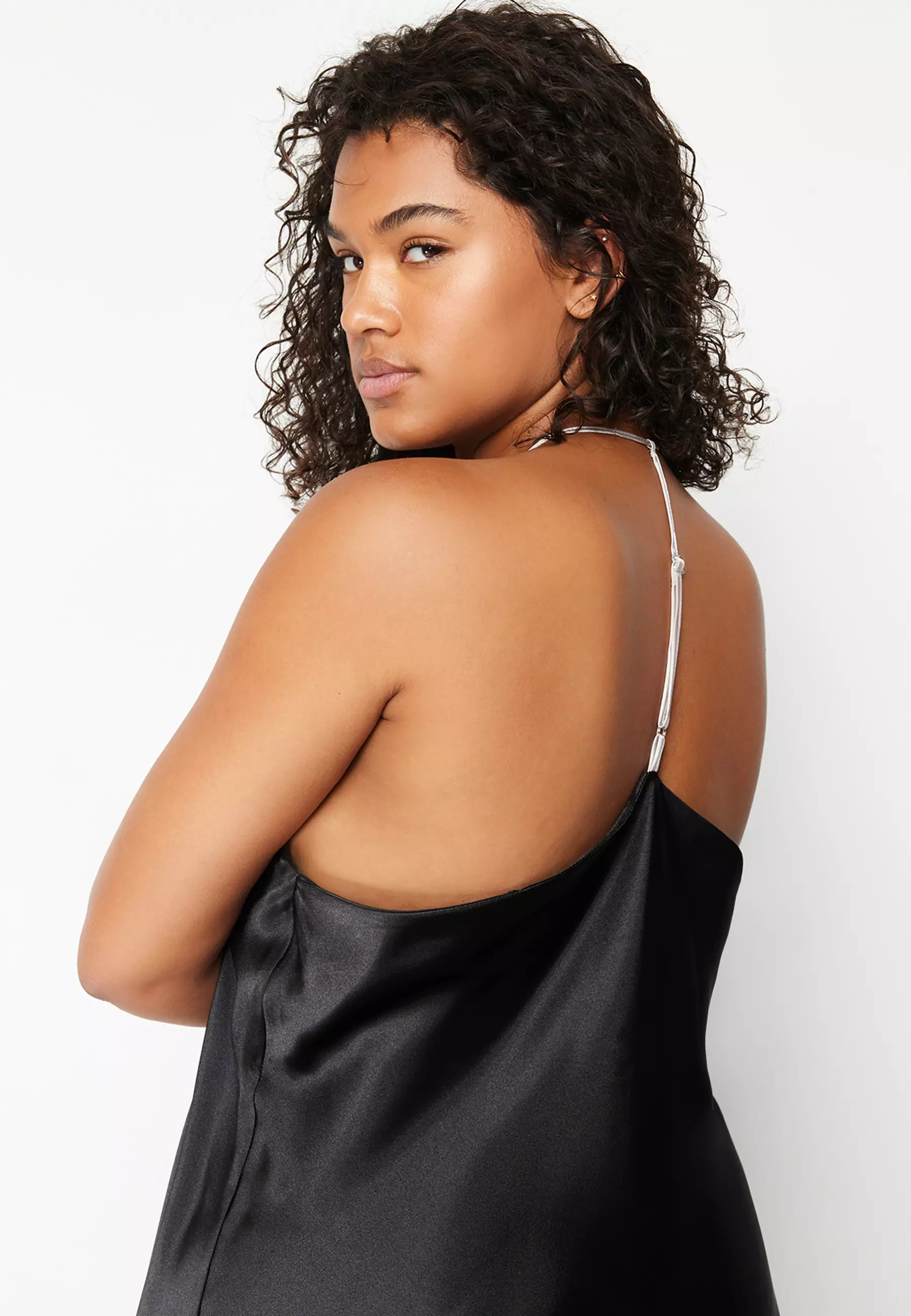 Buy Trendyol Plus Size Strappy Satin Nightgown Online Zalora Malaysia