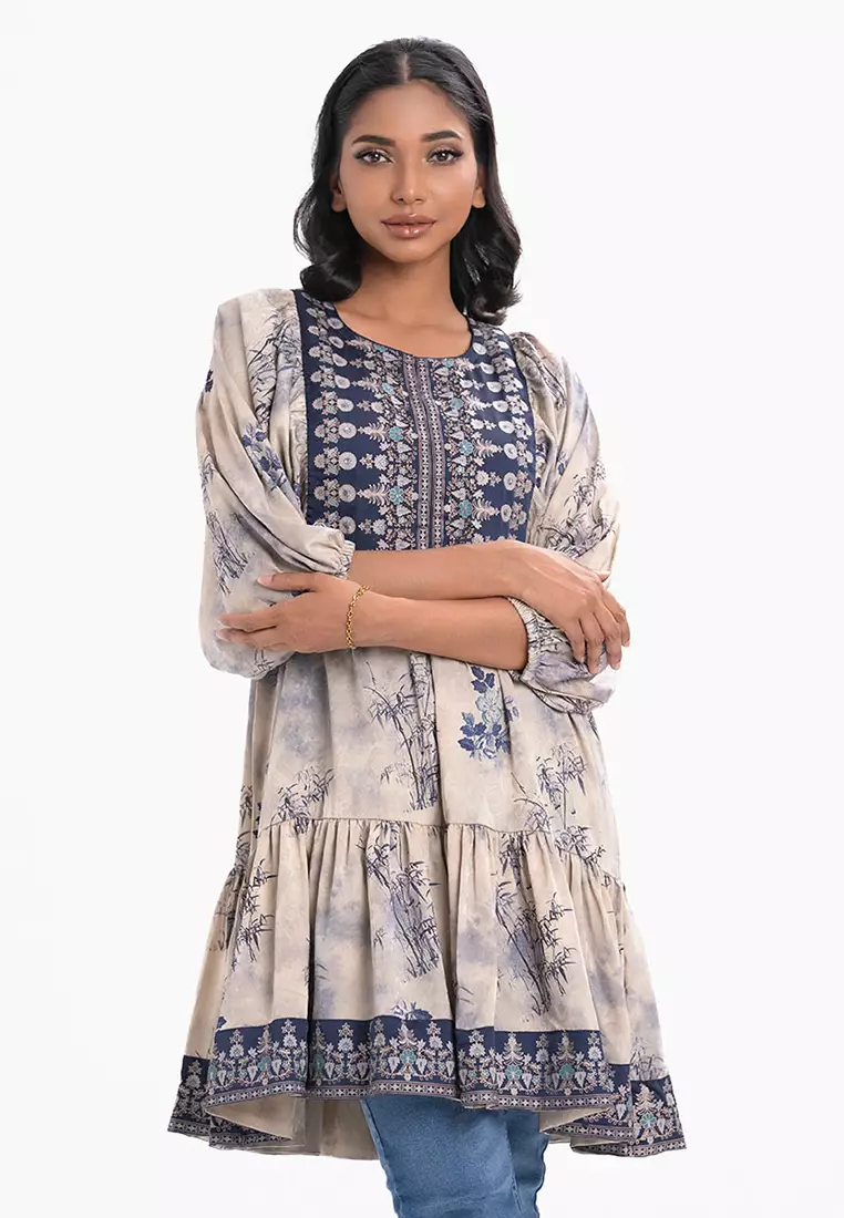 Buy Le Reve Le Reve Printed Long Tunic (Nargisus Collection) 2025 ...