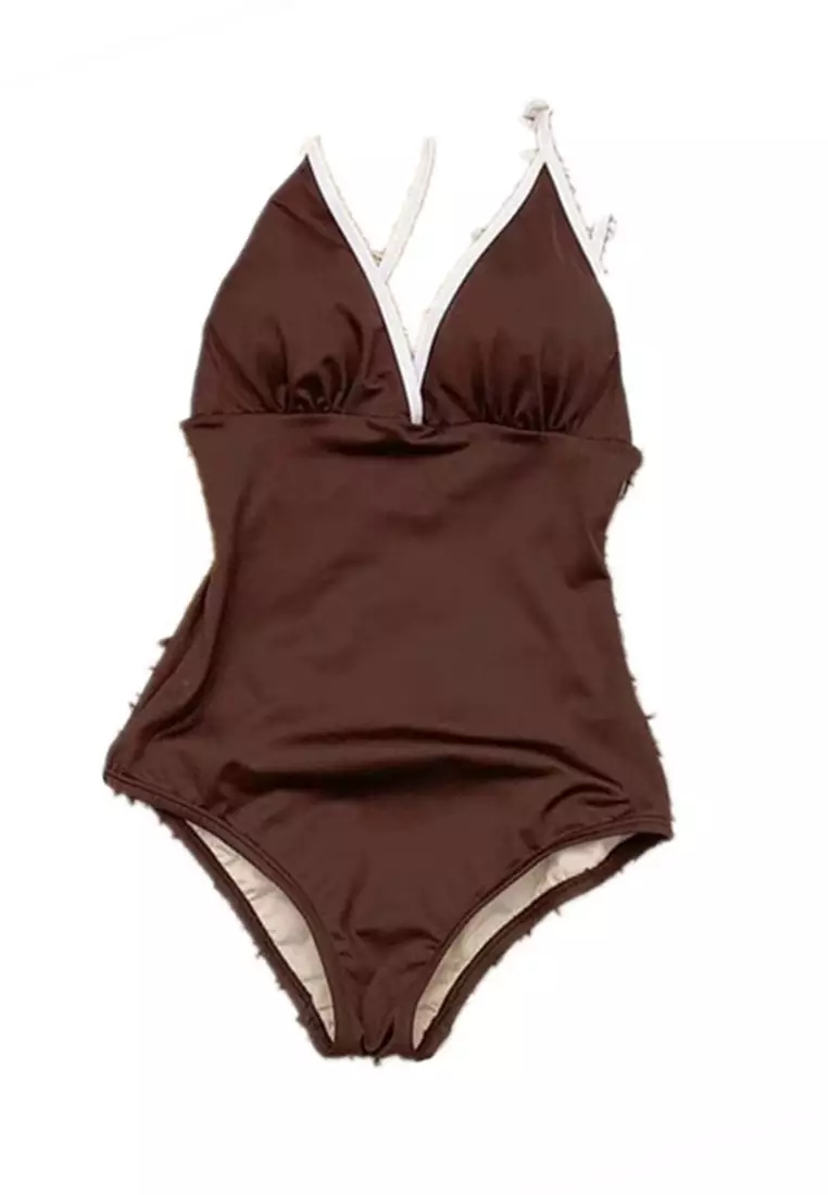 Lycka Lnm5039 Korean Lady One Piece Swimwear Brown 2025 Buy Lycka Online Zalora Hong Kong