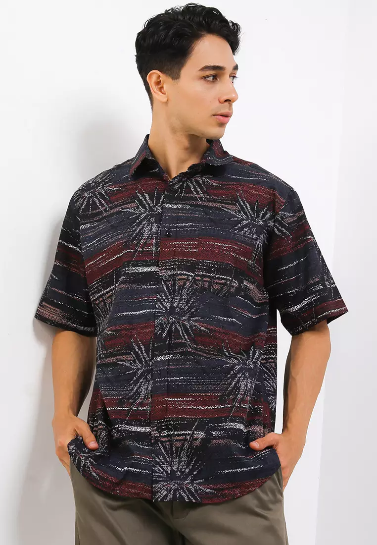 Jual Gianni Visentin Slim Fit Short Sleeve Casual Shirt, Flat Collar ...