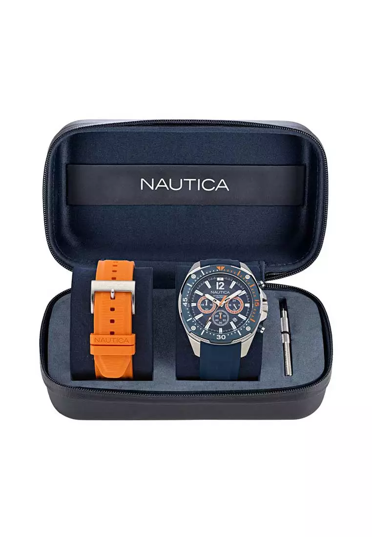 Jual Nautica Watch Nautica Gents BoxSet Watch NCT Blue Sail- NAPBSS504 ...