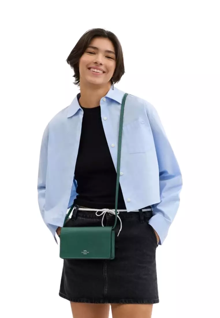 Buy Coach Coach Anna Foldover Clutch Crossbody Bag In Emerald Green ...